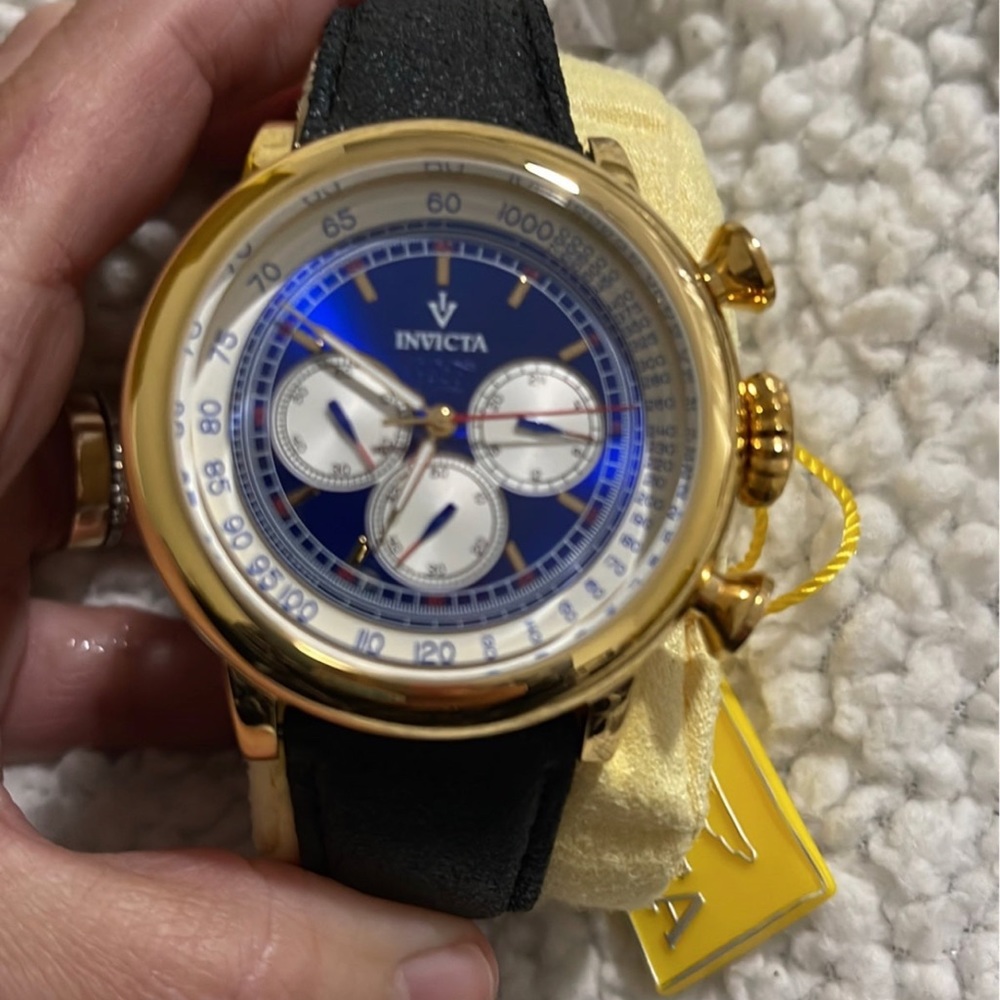 Invicta Vintage Chronograph Quartz Blue Dial Men's Wa… - Gem